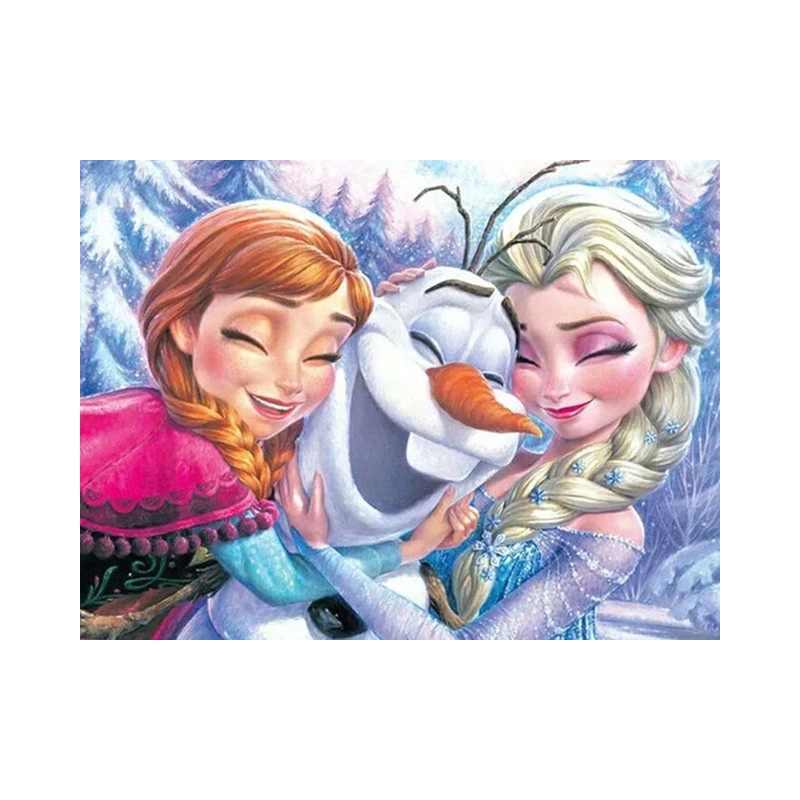 Kit Peinture Numéro La Reine des Neiges | Câlin Anna, Elsa & Olaf